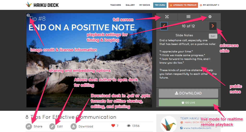 Share Presentations Online with Haiku Deck