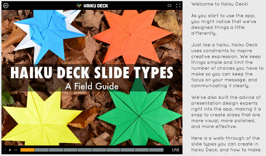 Haiku Deck Slide Types